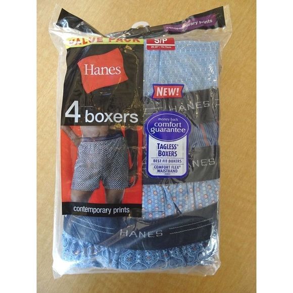 Hanes | Underwear & Socks | Hanes Mens Tagless Boxers Assorted 4 Pack ...